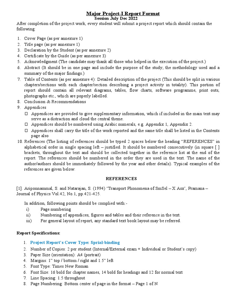 Project Report Submission Guidelines | PDF | Page Layout ...