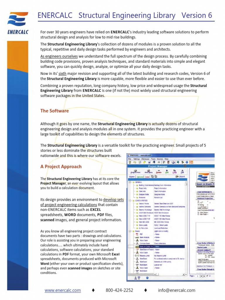 ENERCALC Structural Software V6 Overview | PDF | Beam (Structure ...