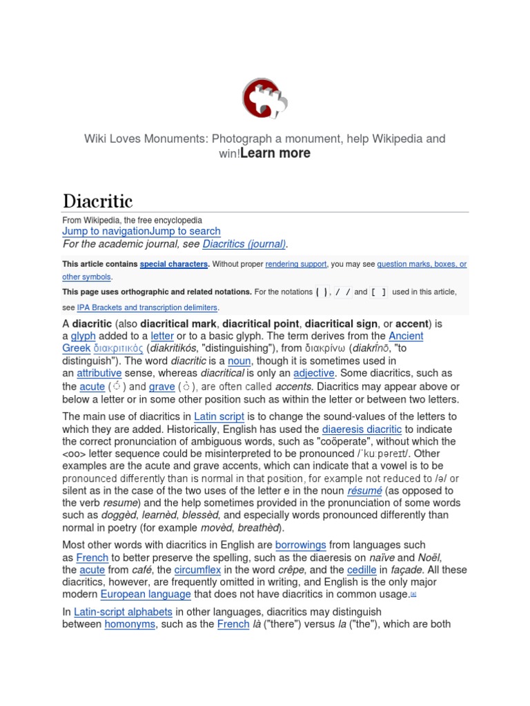 Diacritic | PDF