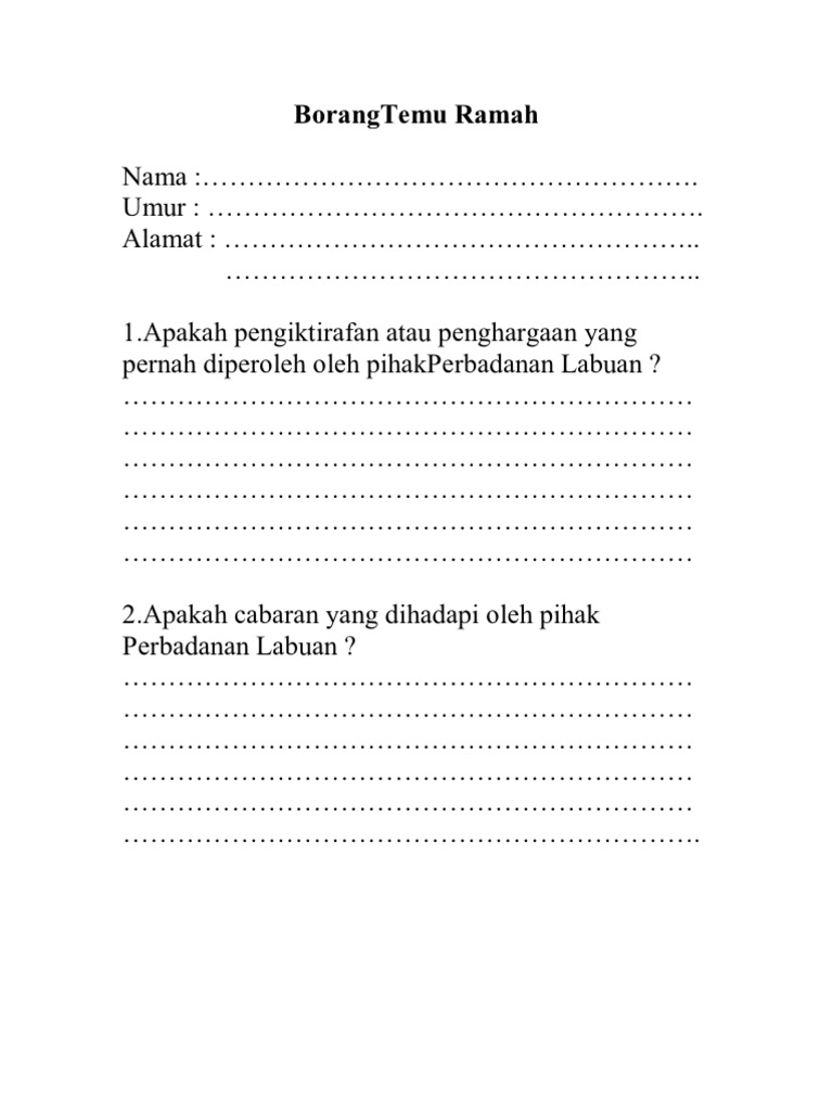 Contoh Temu Bual Kajian Kes Sejarah Lampiran Kerja Kursus Sejarah - Riset Contoh Temu Bual Kajian Kes Sejarah Lampiran Kerja Kursus Sejarah - Riset