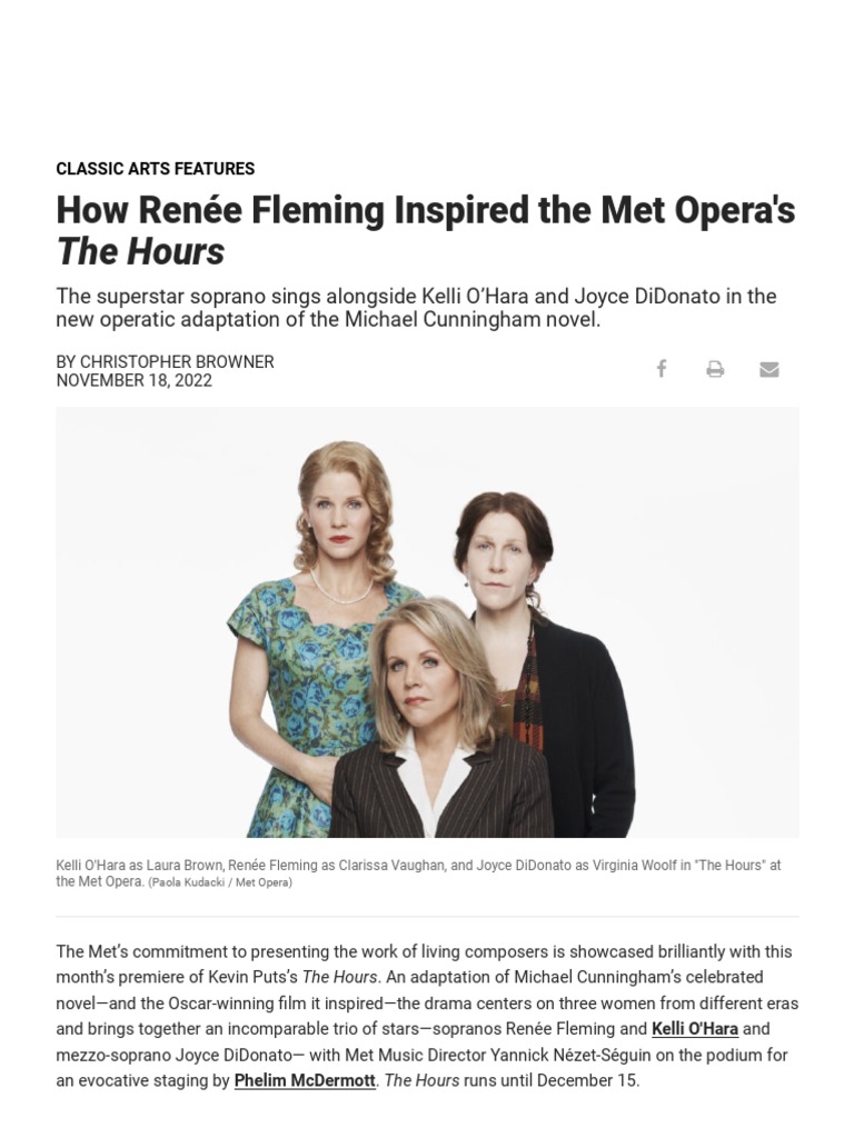 How Renée Fleming Inspired the Met Opera's the Hours _ Playbill | PDF ...