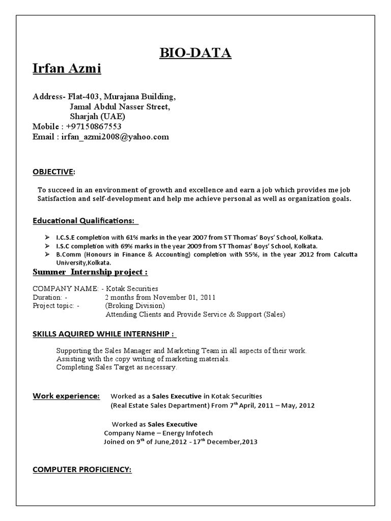 CV - Irfan (New) | PDF | Computing
