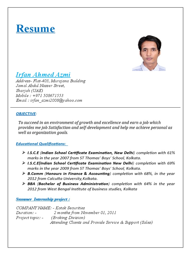 CV - Irfan 1 | PDF | Travel Visa | Computing