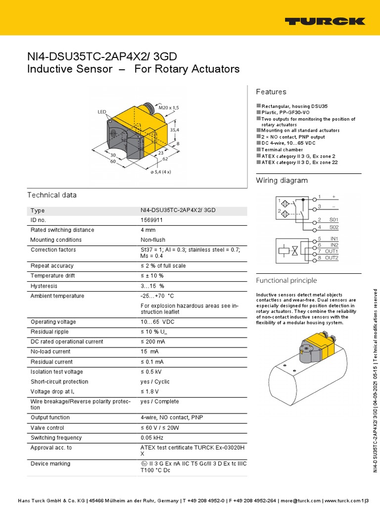 For Rotary Actuator - TURCK | PDF | Electrical Connector | Electromagnetism