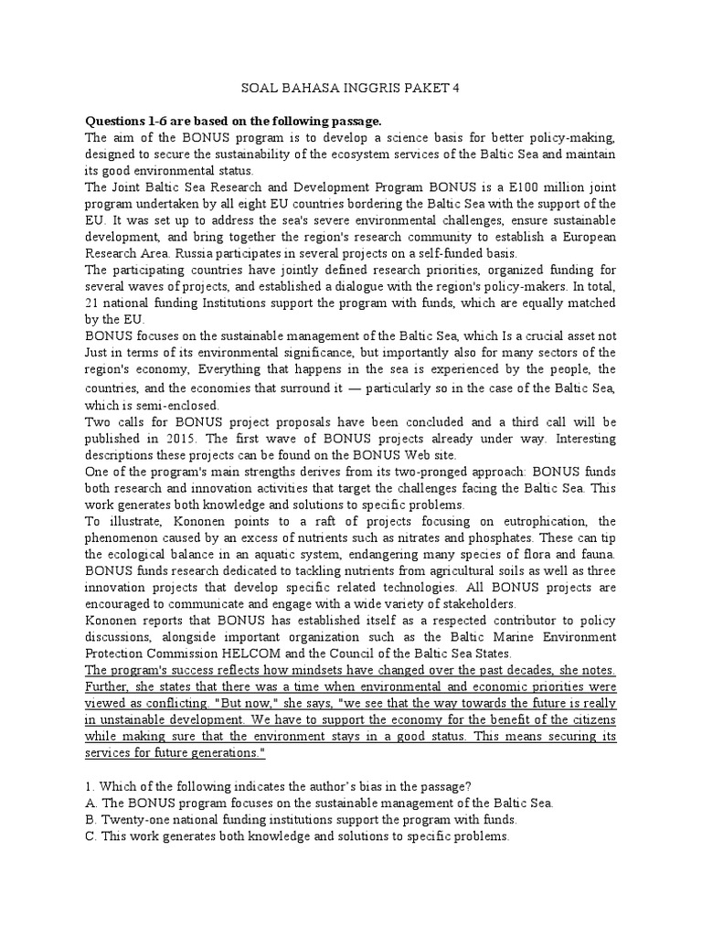 Soal Bahasa Inggris Paket 4 | Download Free PDF | Heartburn ...