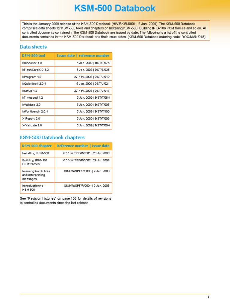 KSM 500databook | PDF | Command Line Interface | Computer File