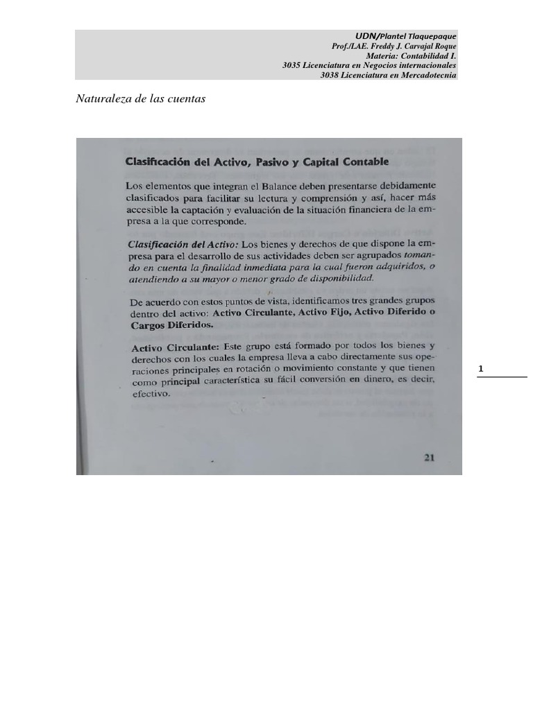 Contabilidad I Cuentas Facil Explicacion de Cargo y Abono | PDF ...