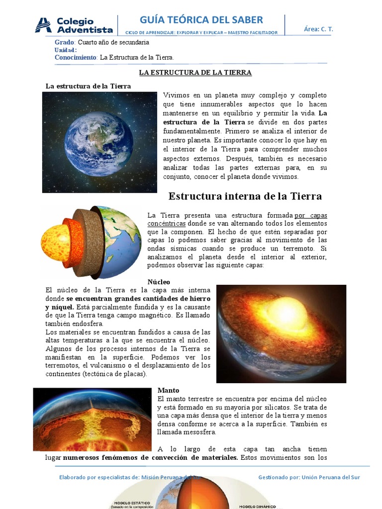 Estructura Interna y Externa de la Tierra | PDF | Tierra | Atmósfera