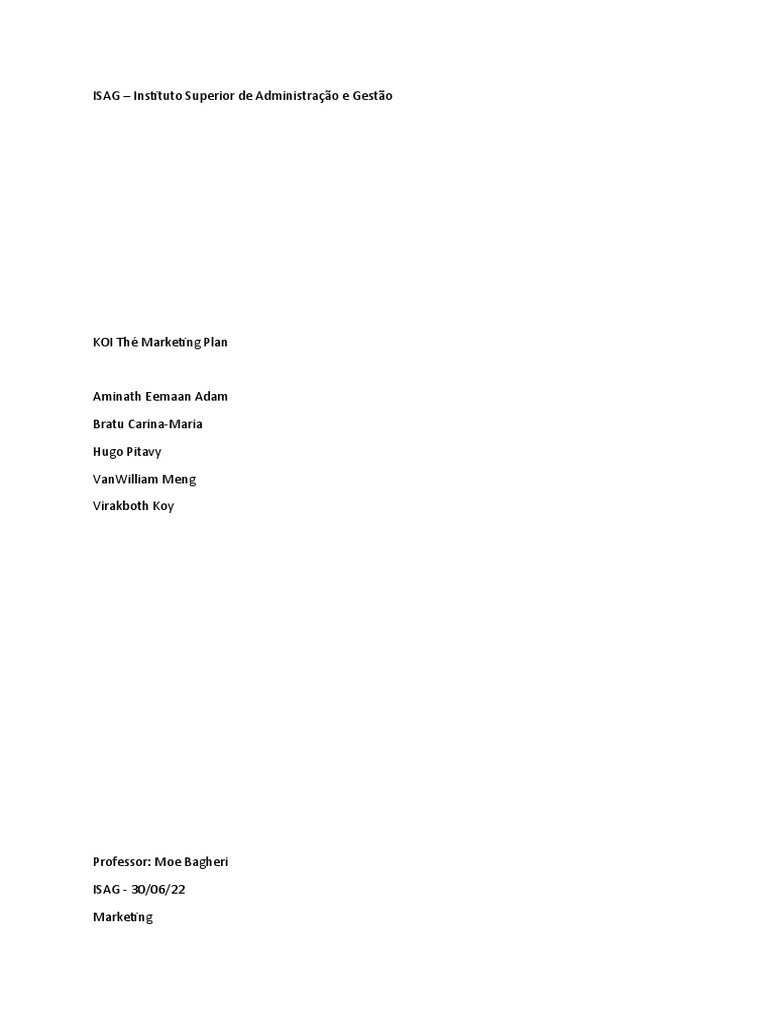 The Koi Pdf Marketing Tea