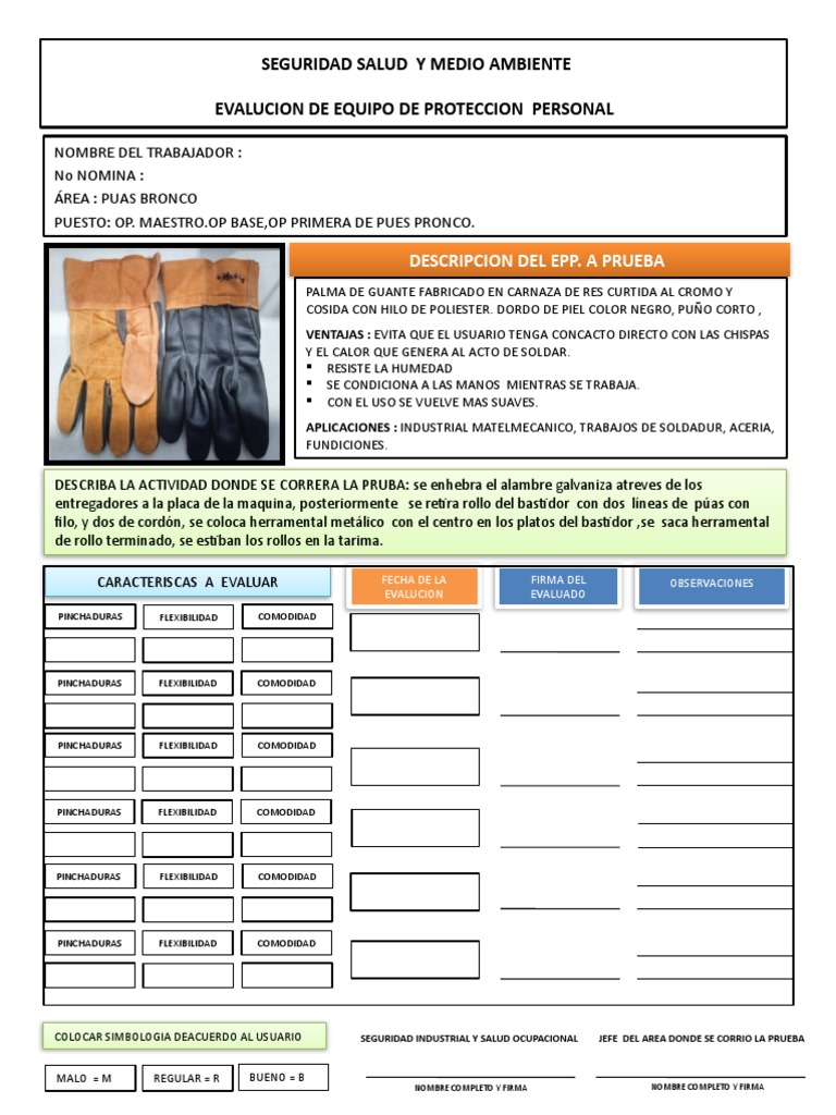Formato de Evaluacion de Epp | PDF | Bienes manufacturados
