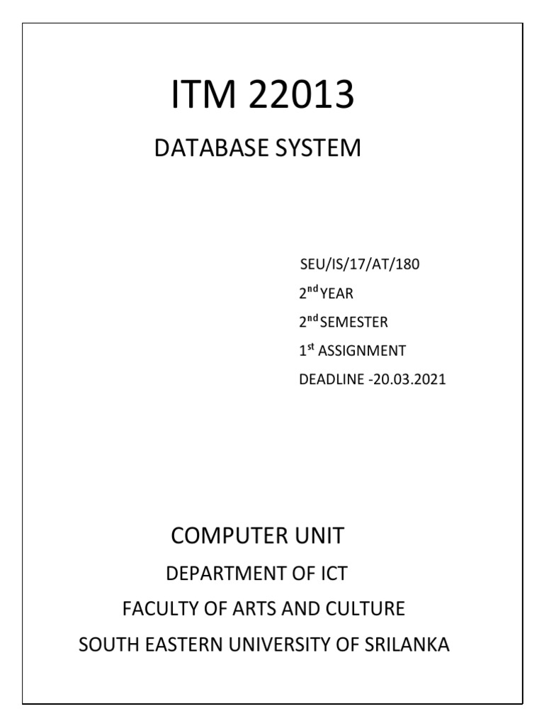 DBMS Continuous Assessment 1 | PDF | Databases | Microsoft Access