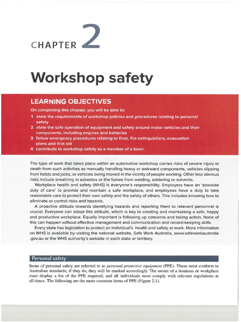 Chapter 2 - Workshop Safety | PDF