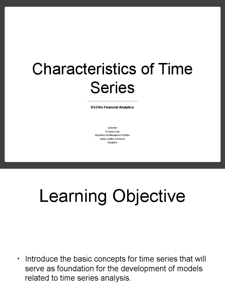 Time Series Characteristic | PDF | Time Series | Stationary Process
