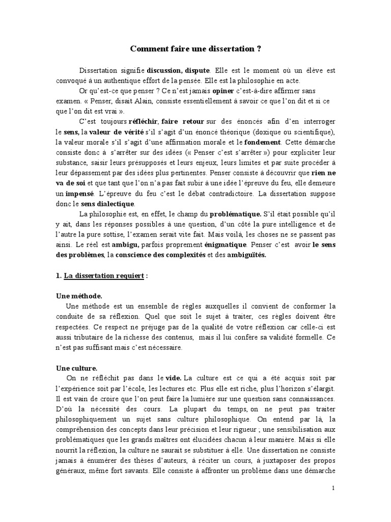 La Dissertation | PDF | Liberté | Existentialisme