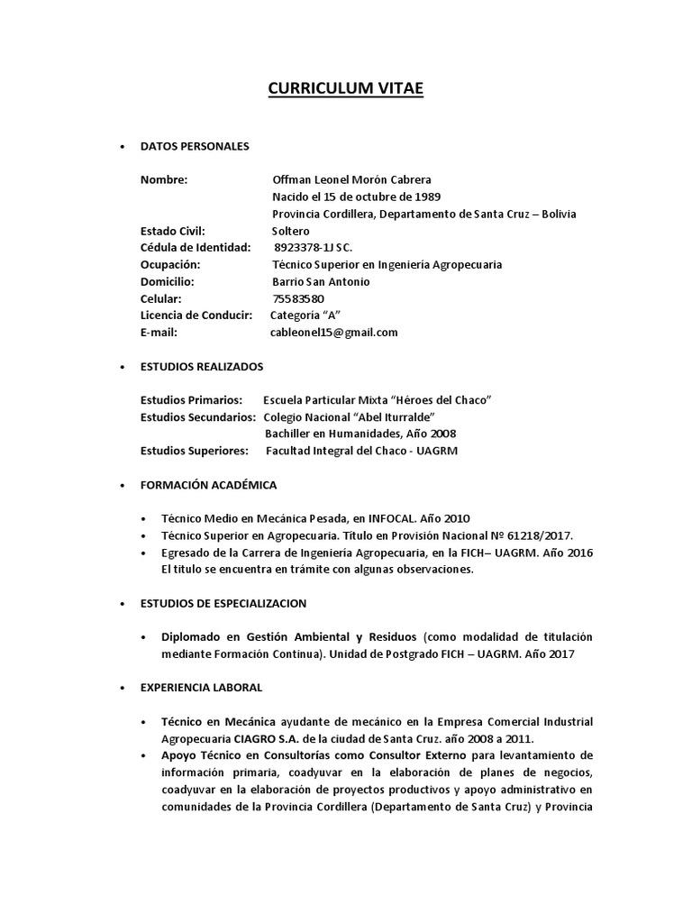 Curriculum | PDF | Bolivia