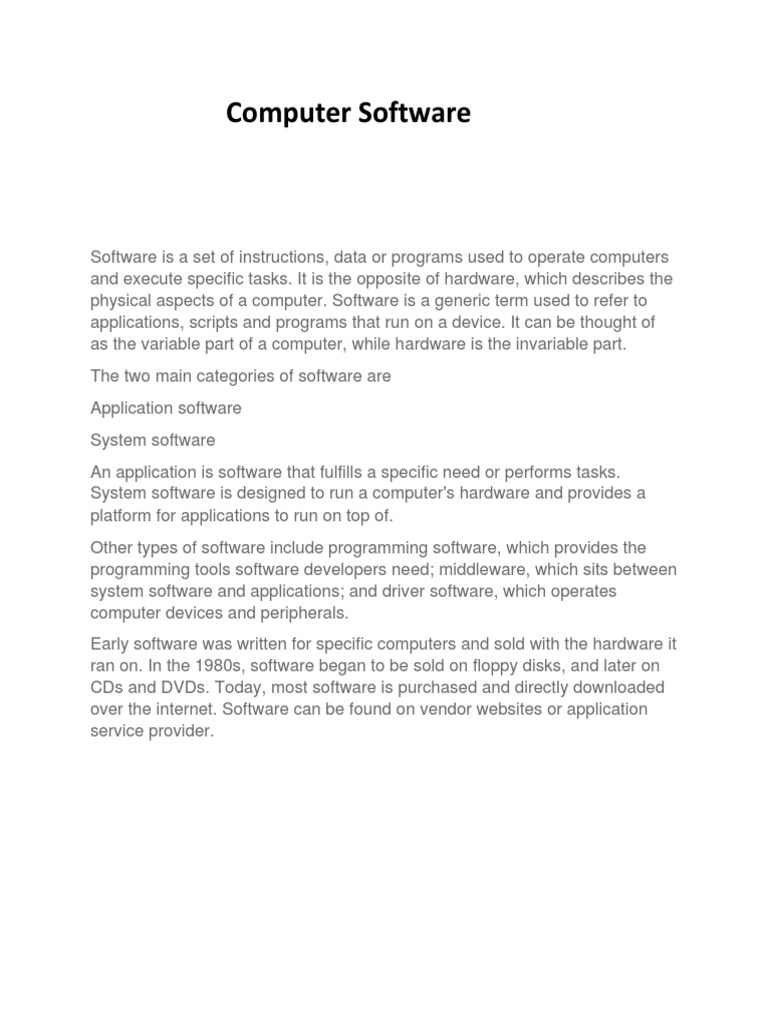 Computer Software | PDF | Software | Programming