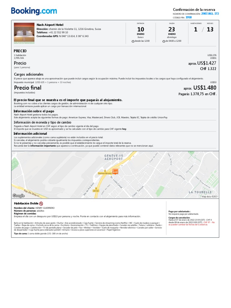 Reserva de Hotel Booking | PDF