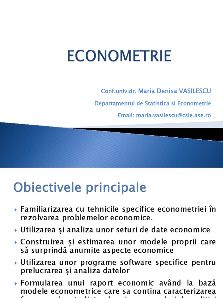 CURS 1 - Econometrie | PDF