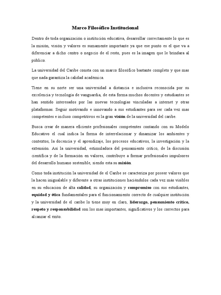 Henriquez Morillo Daniela - Marco Filosofico | PDF | Crecimiento ...