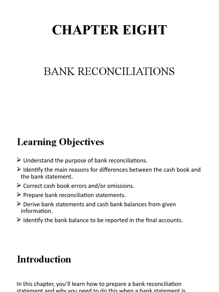 Chapter Eight Bank Reconciliation-2 | PDF | Debits And Credits | Cheque