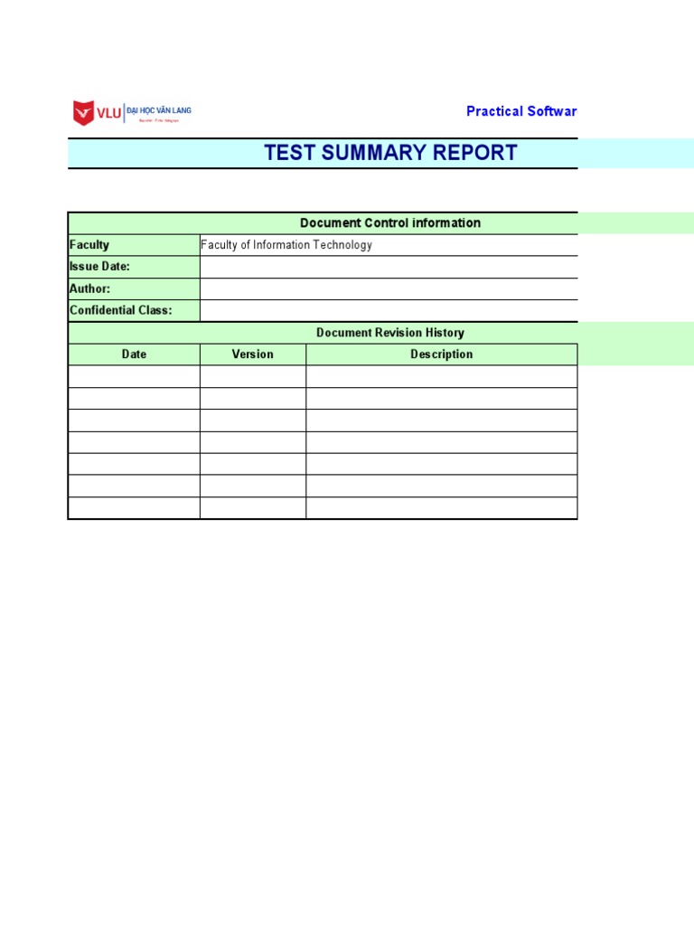 ST - Test Summary Report - Template | PDF
