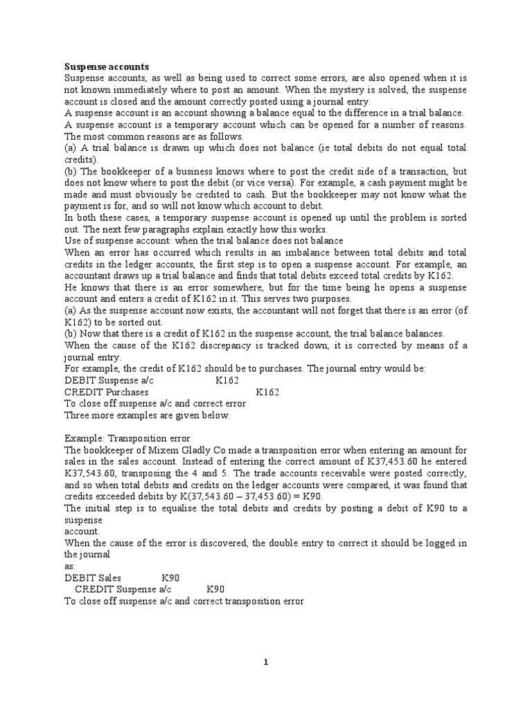 Suspense Accounts Question With Suggested Ans | PDF | Debits And ...