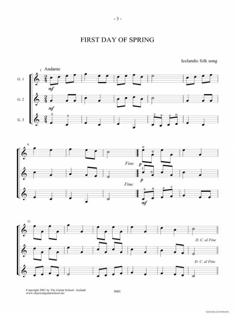 First Day of Spring - Guitar Trio | PDF