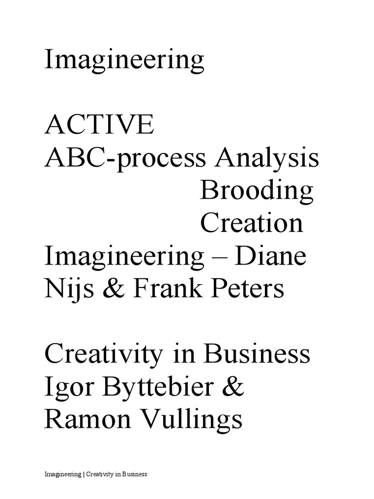 Imagineering | PDF | Creativity | Experience