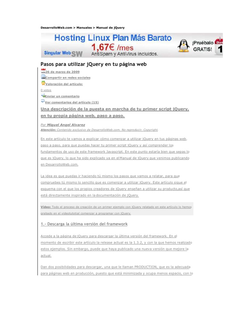 Desarrollo Web | PDF | Script Java | Hipervínculo