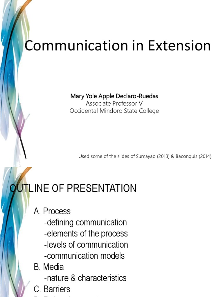 Lecture 3 Communication In Extension Pdf Communication Human