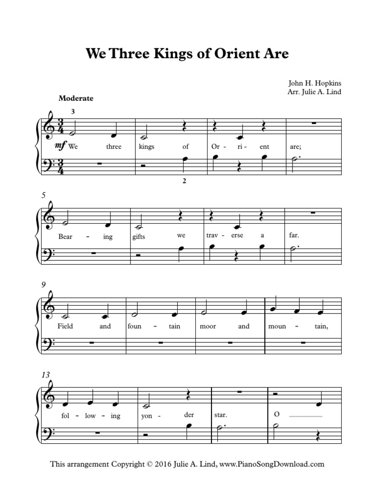 We Three Kings Easy | PDF