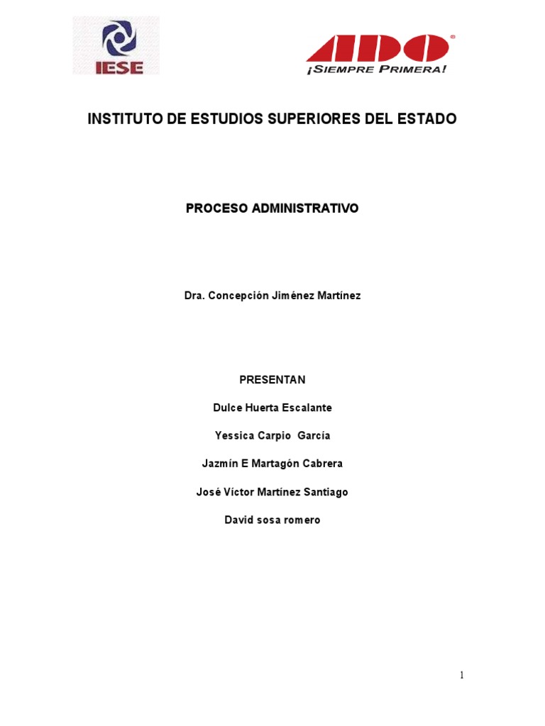 APLICACION DEL PROCESO ADMINISTRATIVOpdf | PDF | Planificación | Business APLICACION DEL PROCESO ADMINISTRATIVOpdf | PDF | Planificación | Business