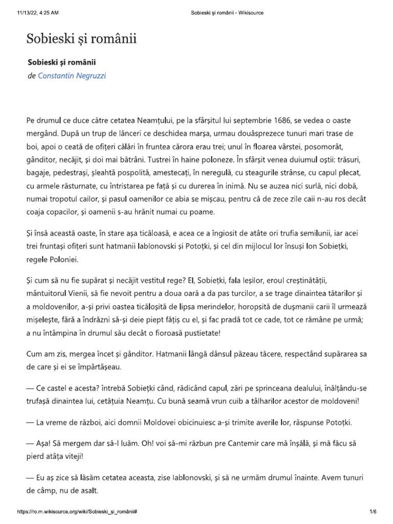 Sobieski Si Romanii | PDF