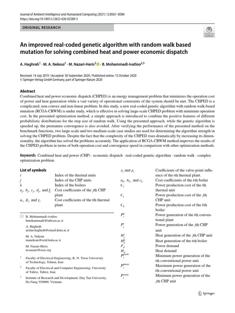 An Improved Real Coded Genetic Algorithm With Random Walk Based Mutation For Solving Combined