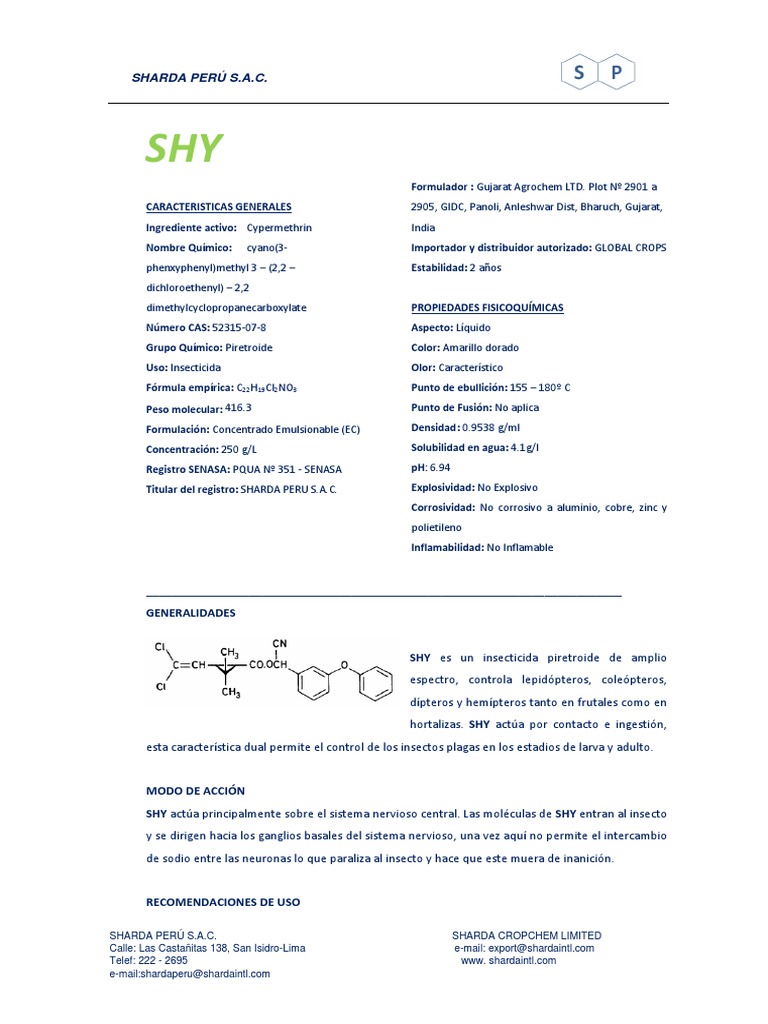 Sharda Perú S.A.C.: 2905, GIDC, Panoli, Anleshwar Dist, Bharuch ...