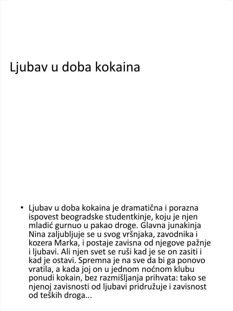 Ljubav U Doba Kokaina | PDF