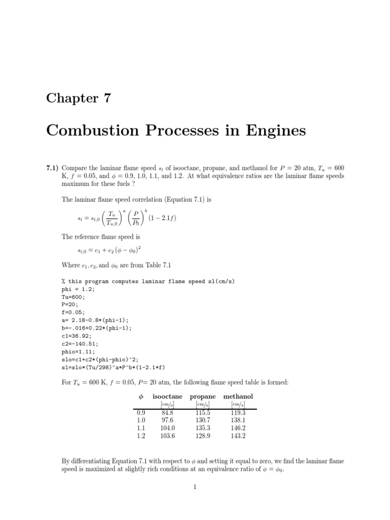 Solutions Manual Internal Combustion Engines: Applied Thermosciences ch07 | PDF | Diesel Engine ...