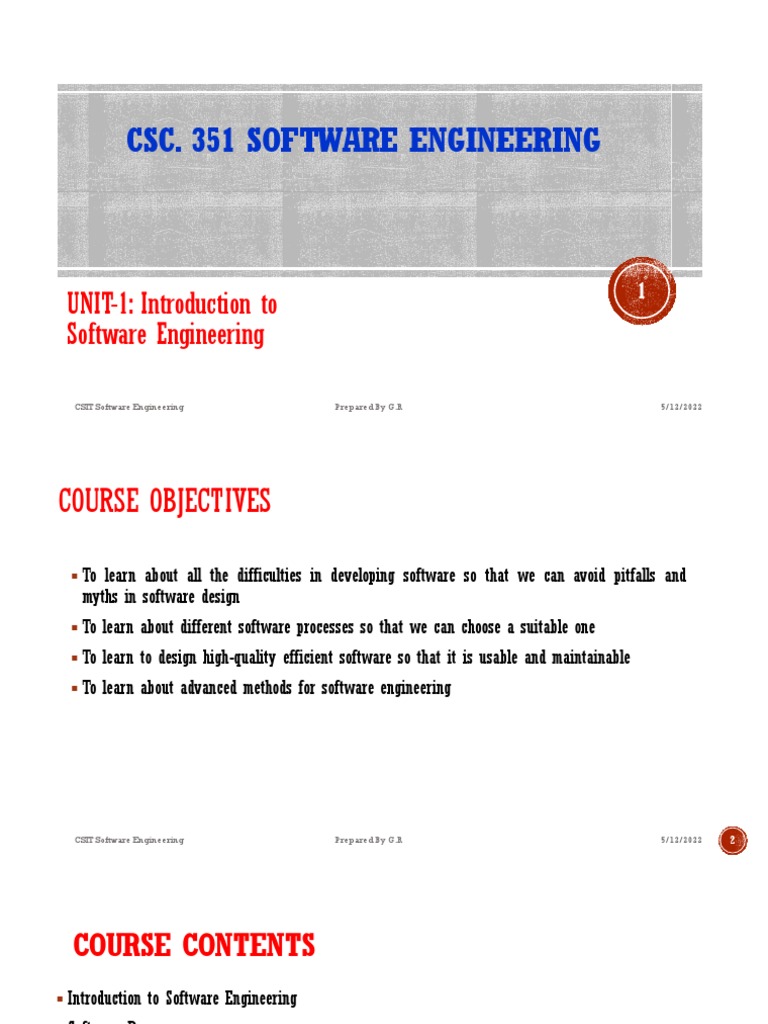 UNIT-1 Introduction To Software Engineering | PDF | Computer Science ...