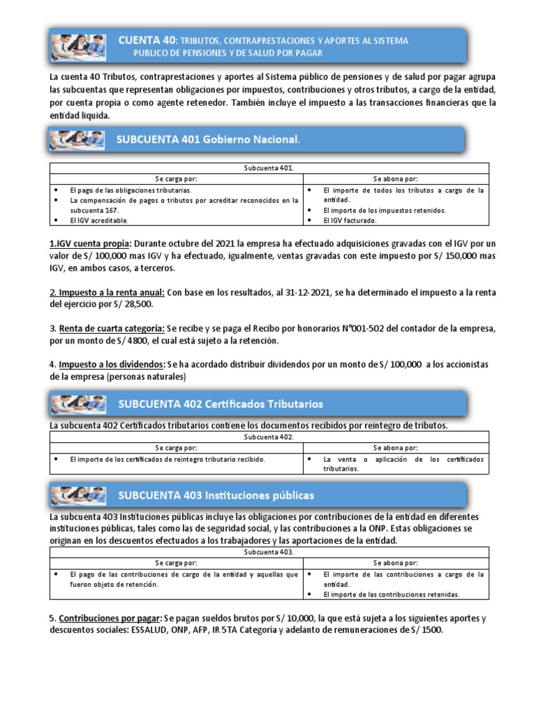 Dinamica de La Cta 40 | PDF | Impuestos | Impuesto sobre la renta