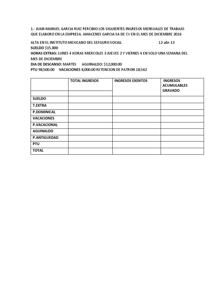 Ejerc Regimen Act Emp | PDF