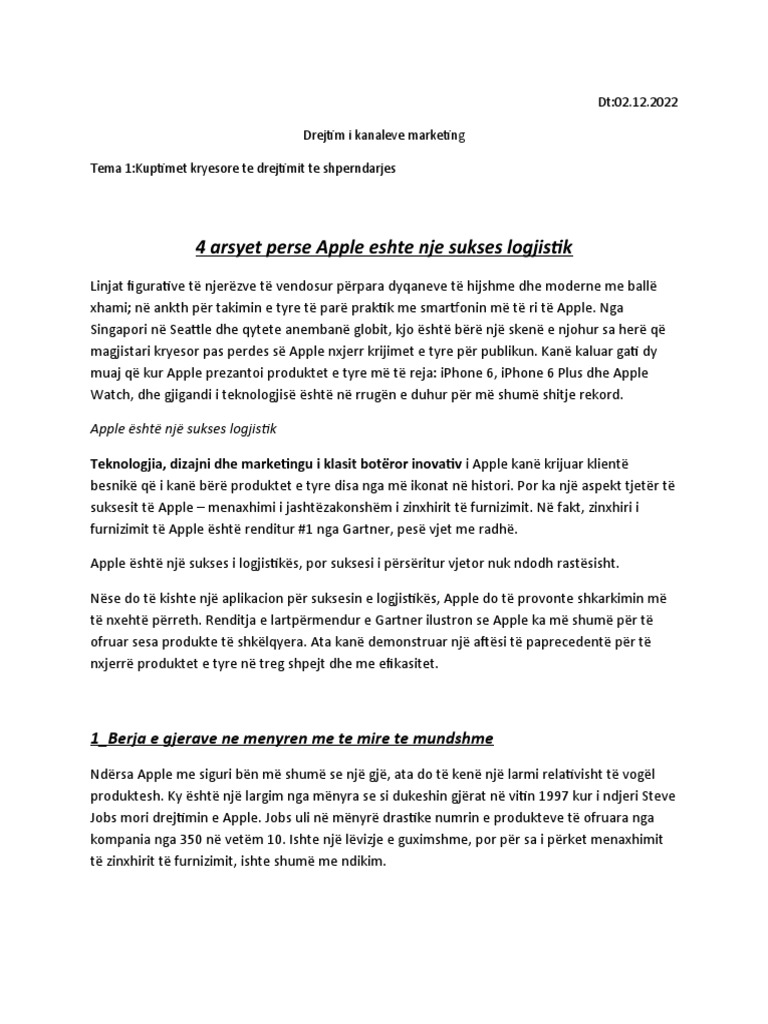 Drejtim I Kanaleve Marketing 1 | PDF