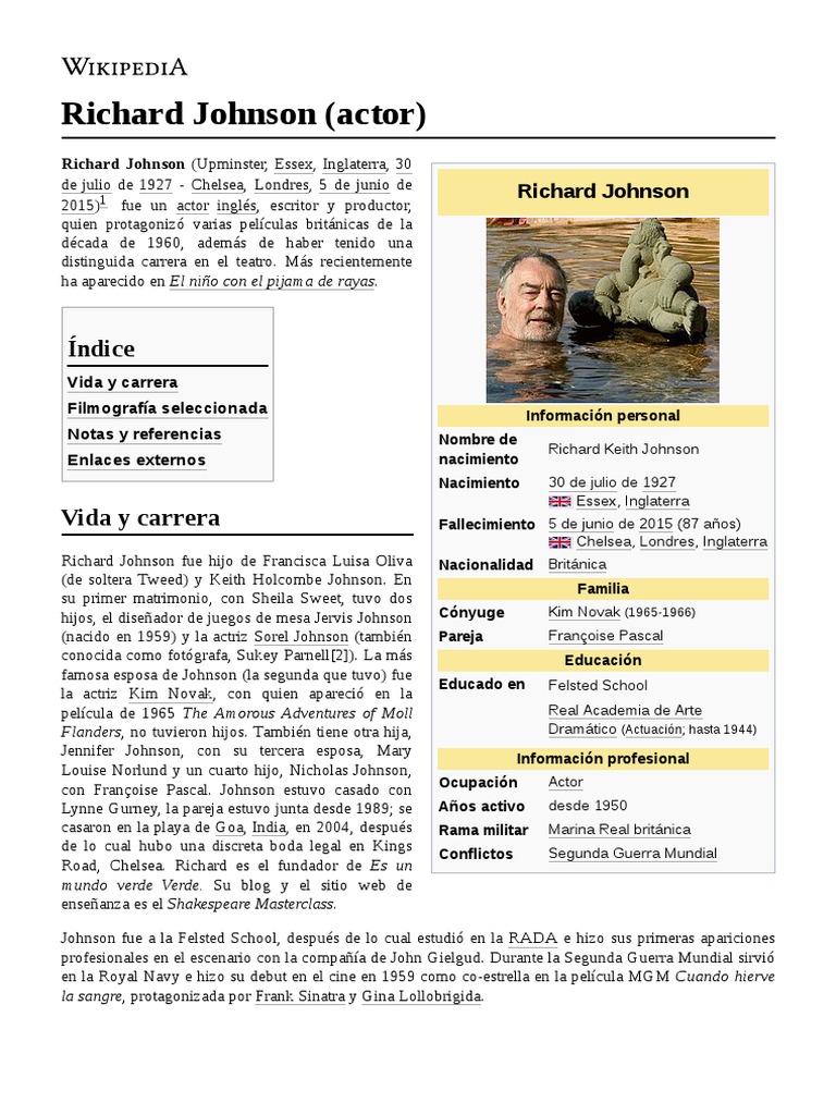 Richard Johnson (Actor) | PDF | Classics