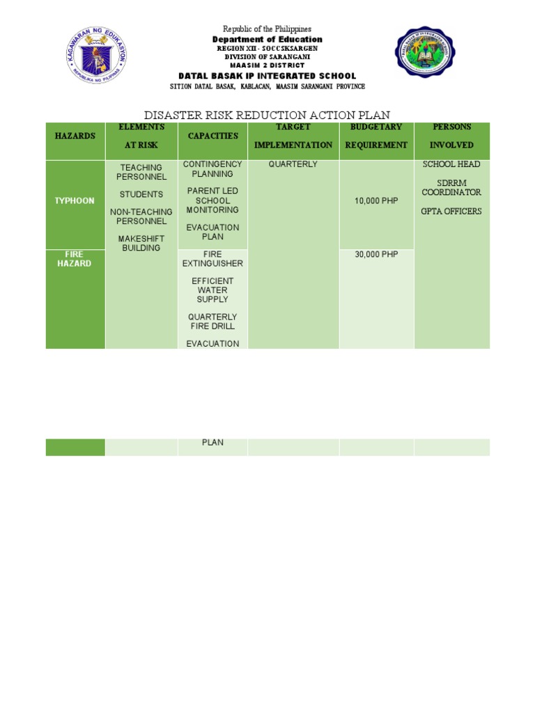 Disaster Management Action Plan | PDF