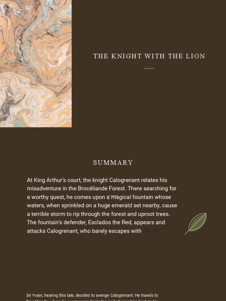 The Knight With The Lion | PDF | Arthurian Legend | Arthurian Characters