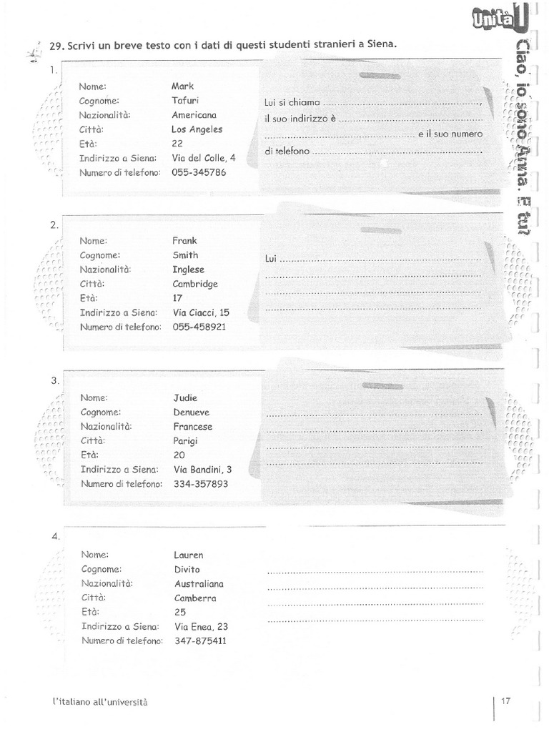 L Italiano All Universita 1 A1 A2 1 | PDF