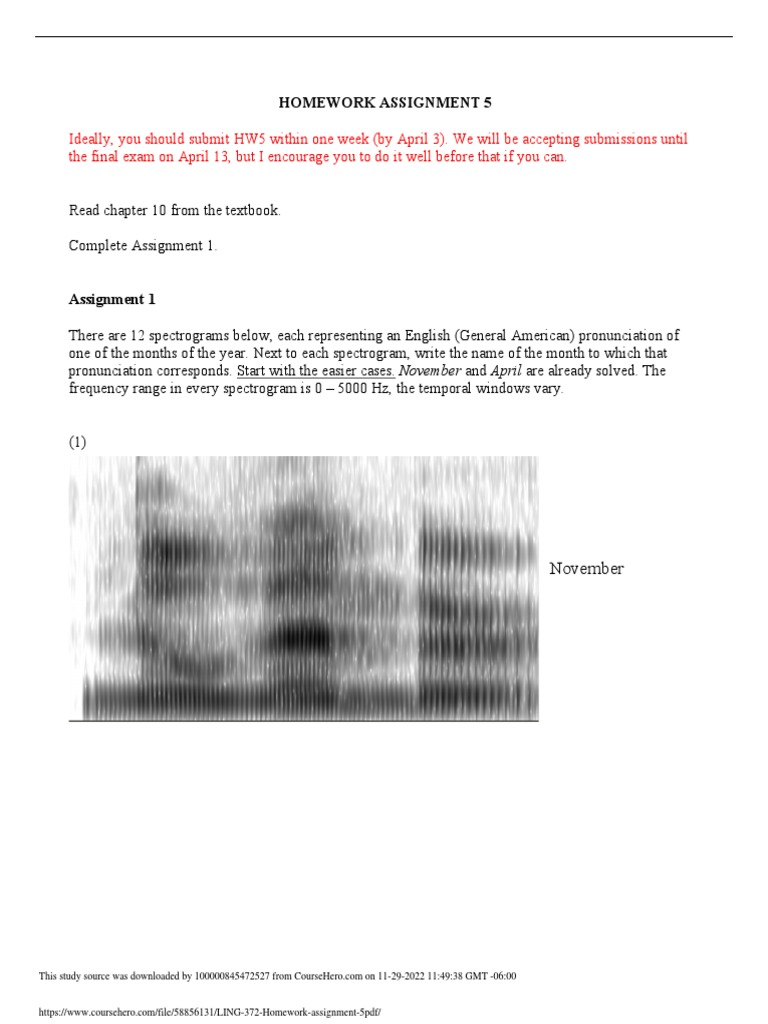 Linguistics Homework: Spectrograms | PDF | Acoustics | Sound