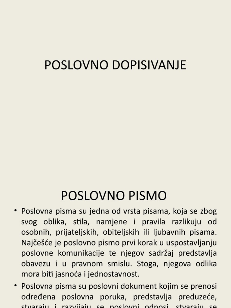 Prez. Poslovno Dopisivanje | PDF