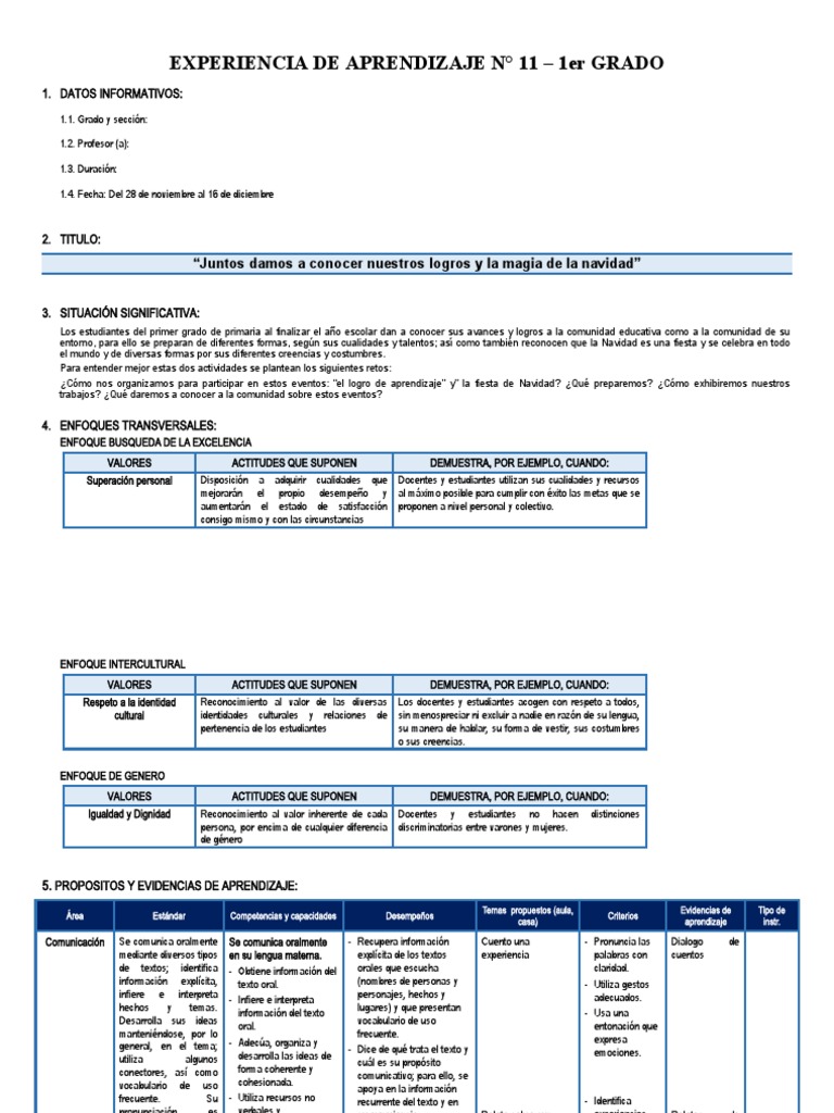 EDA 11.."juntos Damos A Conocer Nuestros Logros y La Magia de La Navidad" | PDF | Aprendizaje ...