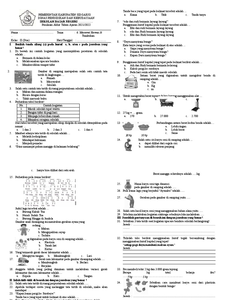 Kelas 2 Tema 6 | PDF