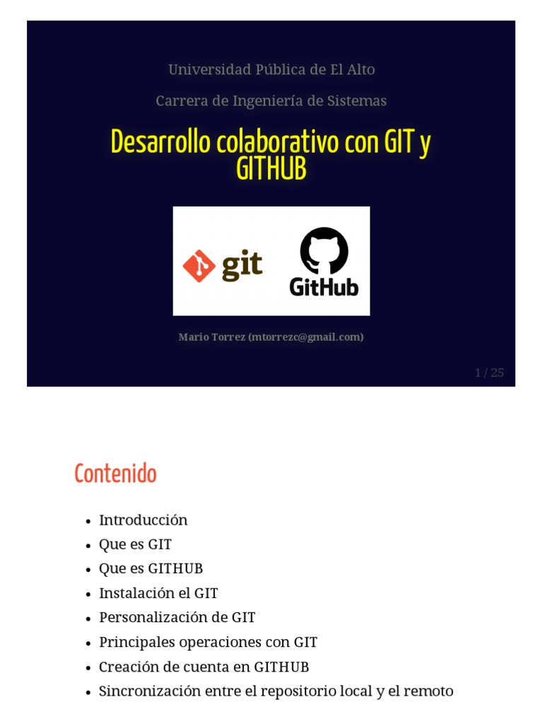 Desarrollo Colaborativo Con GIT y GITHUB | PDF